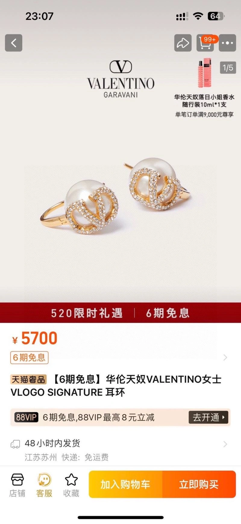 Accurate model Valentino Earrings