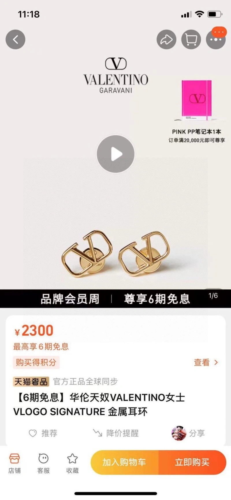 Top match Valentino Earrings