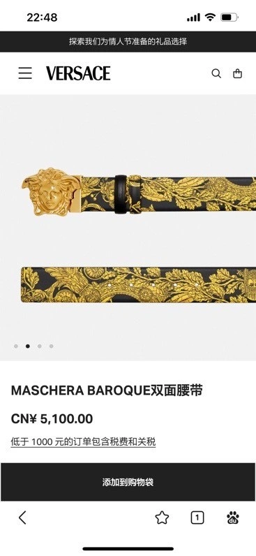 Reasonably priced Versace Belts