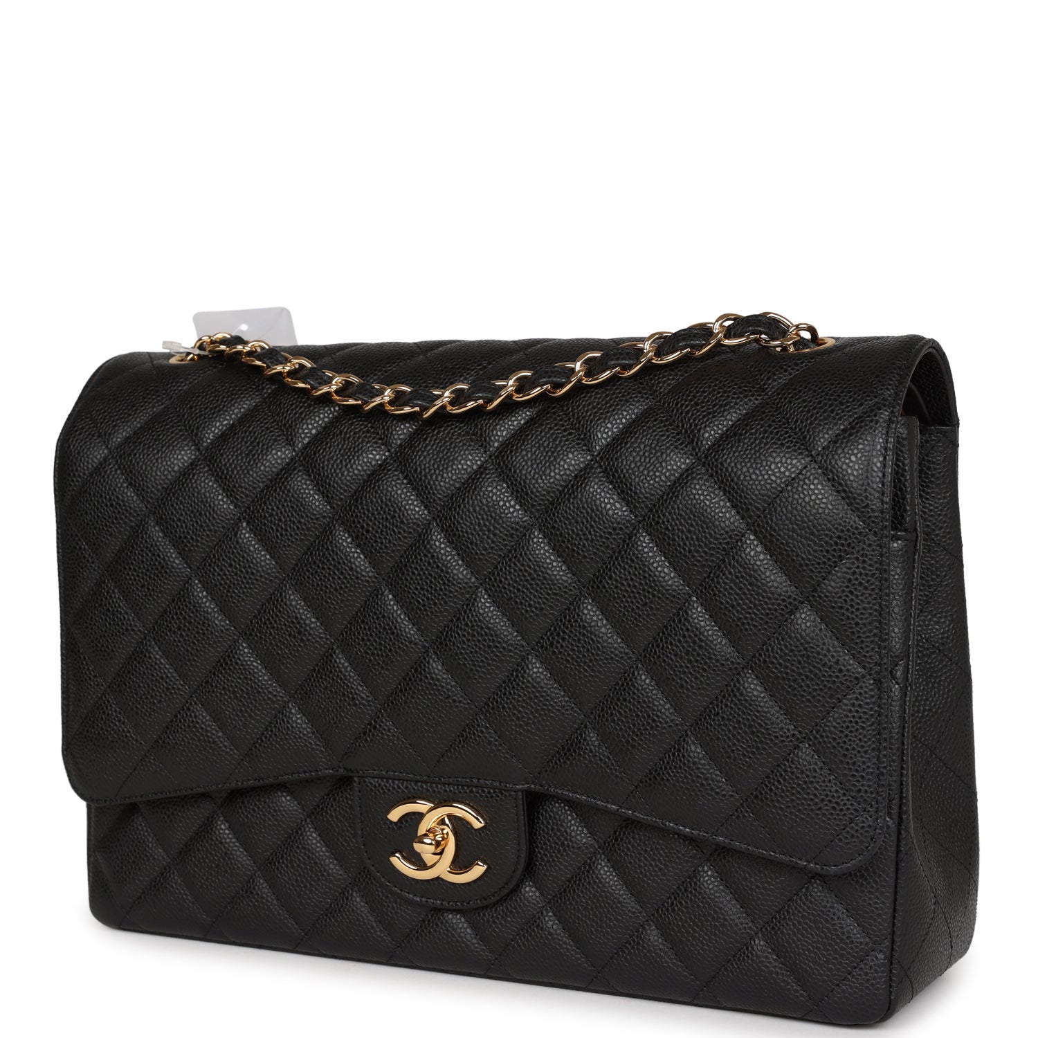 Chanel Maxi Classic Double Flap Black Caviar Gold Hardware - Chanel ...
