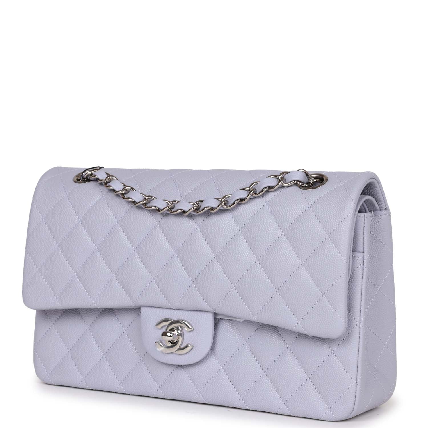 Chanel Medium Classic Double Flap Lavender Caviar Silver Hardware ...