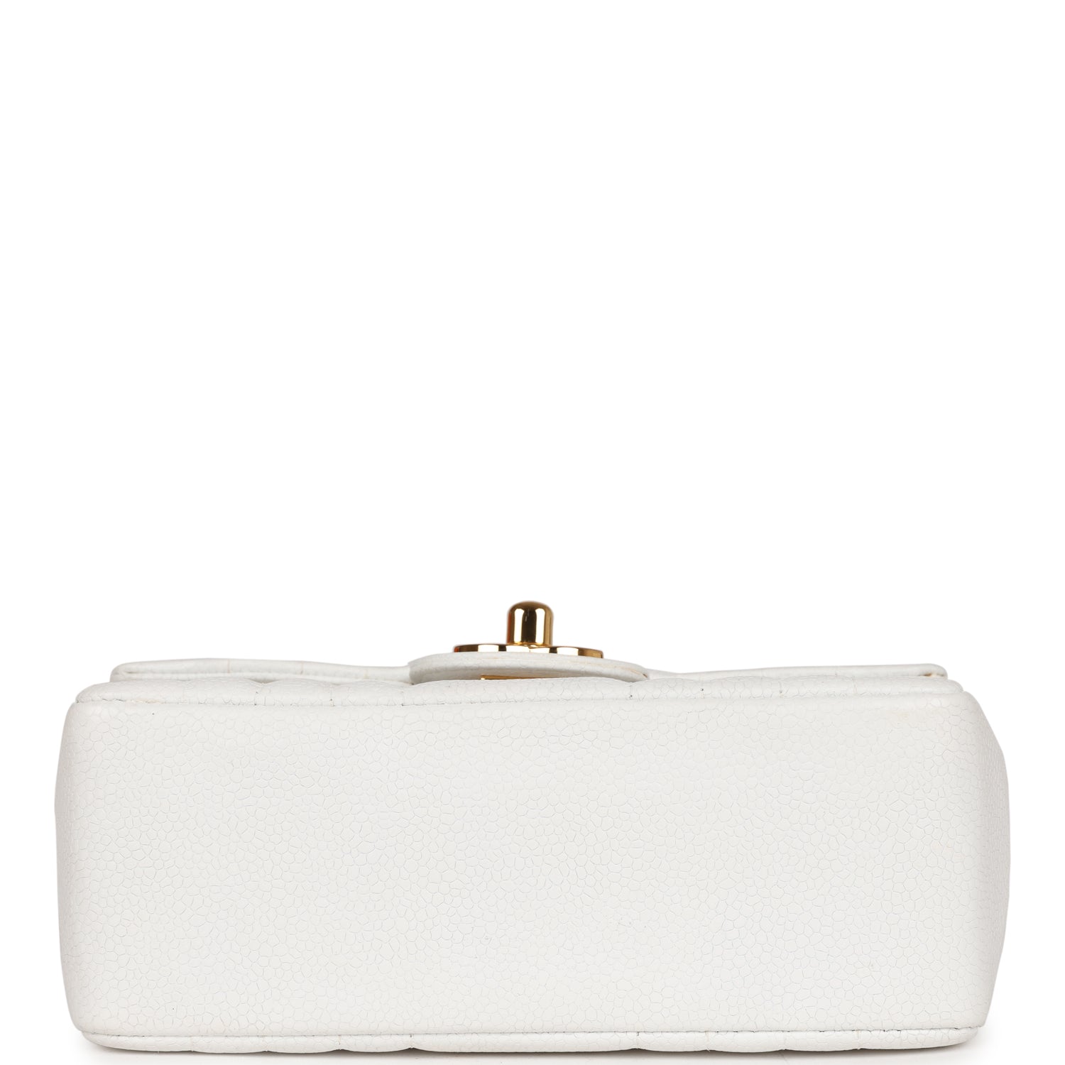 Vintage Chanel Mini Square Flap Vertical Stripe White Caviar Gold ...