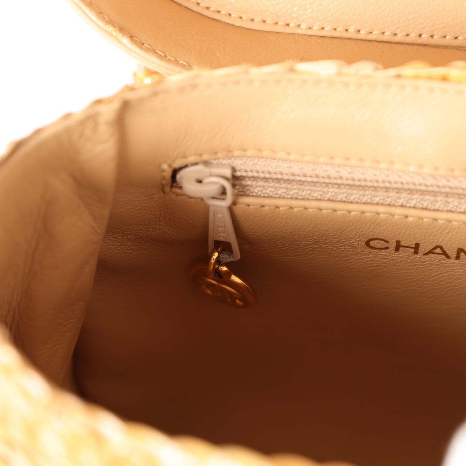 Vintage Chanel Basket Bag Beige Lambskin and Rattan Wicker Gold ...